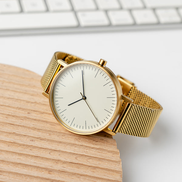 Stainless Steel Mesh Watch Strap, 18mm-GOLD - BIJOUONE